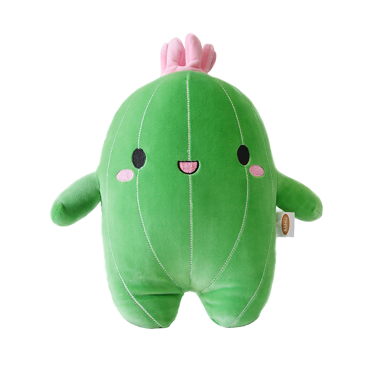 BABOLI Cuddly Cactus Stuffed Plant Animal with Smile Face and Pink Antenna Honey Cacti Plush Soft Toy Pretty Sweet Mascot Gifts for Kids Girls and Boys Present for Birthday or Party 10 Inches