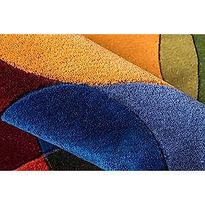 Momeni Rugs New Wave Collection, 100% Wool Hand Carved & Tufted Contemporary Area Rug, 2' x 3', Multicolor