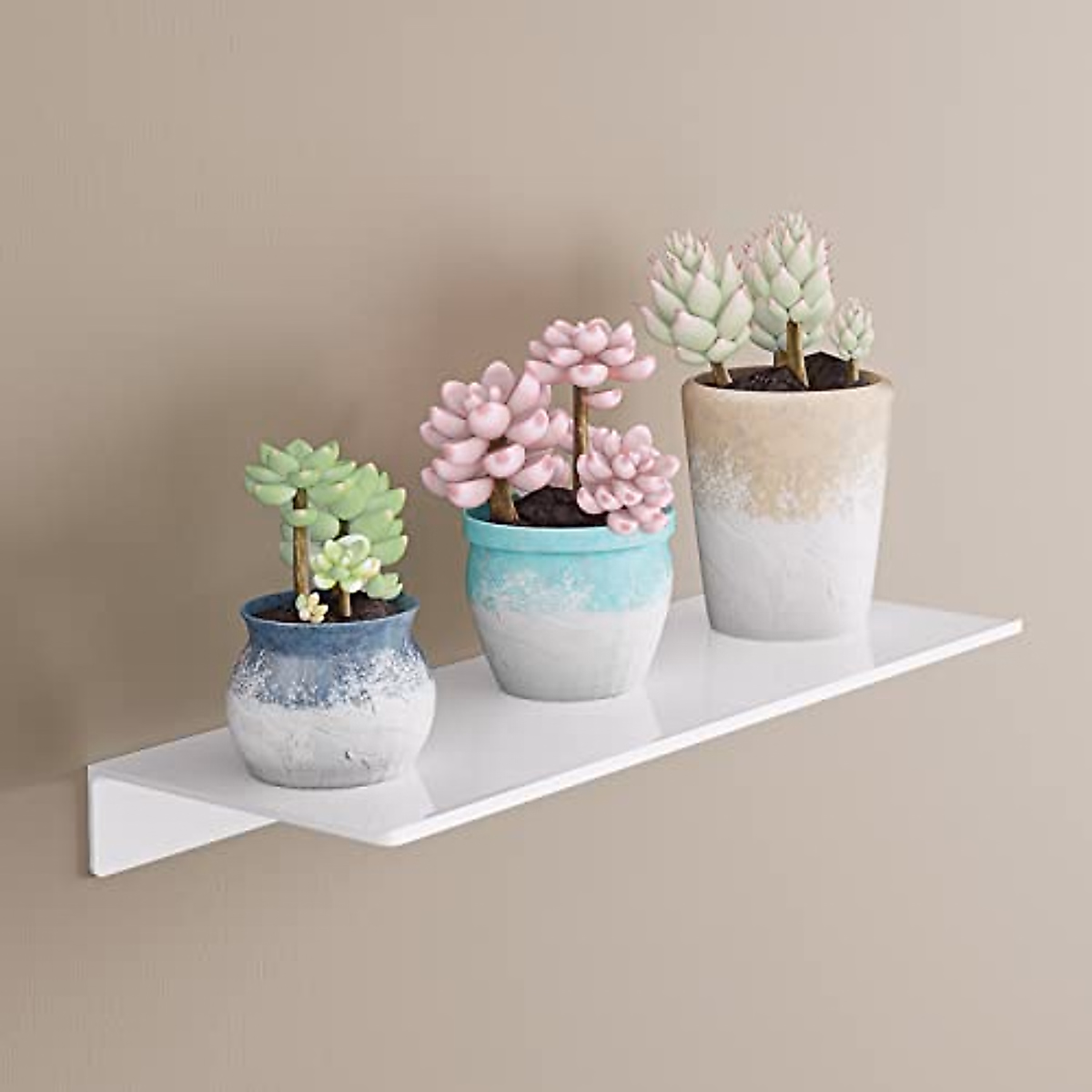 Veefos Floating Shelf Bathroom Shelf Wall Mounted, Metal Small Wall Shelf Bathroom Storage Shelf Bathroom Organizer for Vanity, Aluminum, White(1 Pack, 11.6 inch)