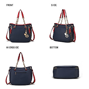 MKF Collection Tote Handbag with Wristlet Wallet, Vegan Leather Crossover Women’s Shoulder bag Purse Baby Blue by Mia K