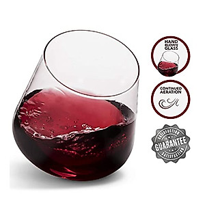 Stemless Wine Glasses Set of 2 Aerating wine glasses Elegant Wine Glasses Stemless large wine glass CulinexCo.com Red Wine Glass Tumbler stemless wine glass set cup wine cups non drip no spill glass