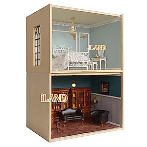iLAND Large Display Box, Diorama Box, Wooden Display Case for Collectibles, Quick-Build Unfinished 15.7“ x 11” x 11“ with Transparent Front Suitable for Dollhouse, Figures, Diorama