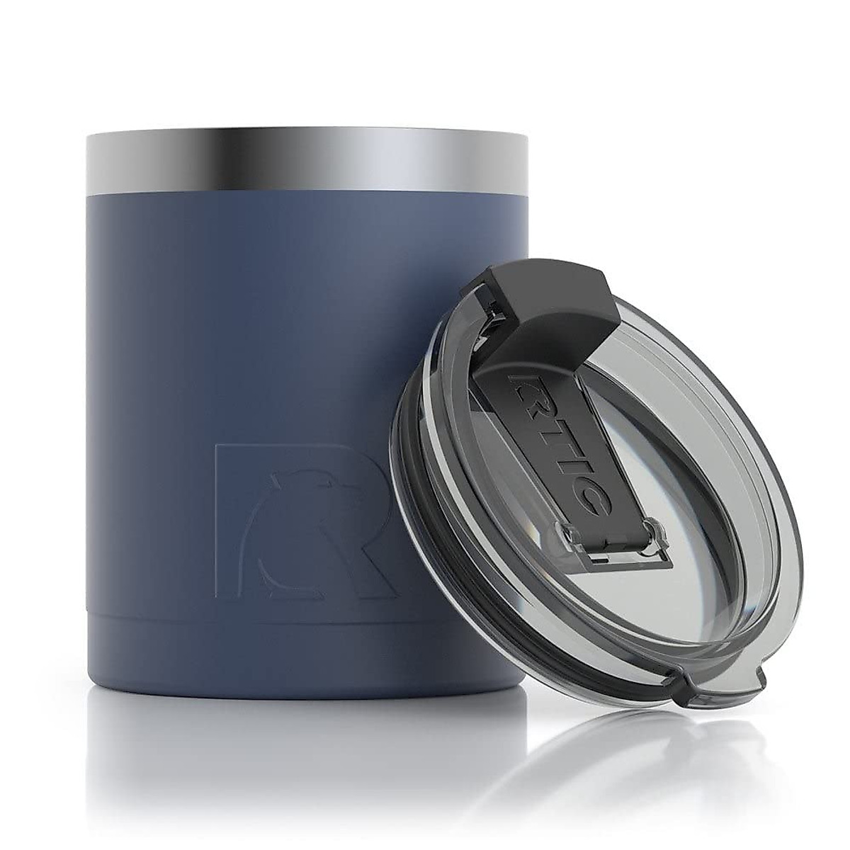 RTIC Lowball Tumbler with Splash Proof Lid, 12 oz, Navy, Insulated Travel Stainless Steel Coffee Mug, Sweat Proof, Keeps Hot & Cold Longer