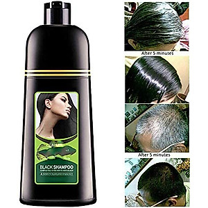 Deysen Organic Natural Fast Hair Dye Only 5 Minutes Noni Plant Black Shampoo, Black Hair Shampoo, Hair Growth Shampoo, Restore Lustrous and Shiny Hair Shampoo for Men and Women