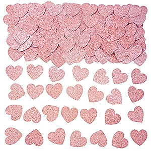 Rose Gold Wedding Party Love Heart Table Confetti - Valentines Party Table Scatter Confetti Bridal Shower Engagement Bachelorette Party Favors Confetti Decorations, 200pc