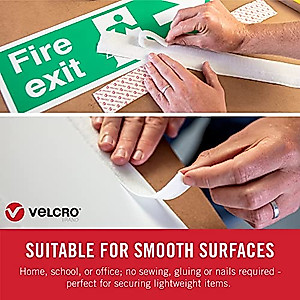 VELCRO Brand - Sticky Back Hook and Loop Fasteners – Peel and Stick Permanent Adhesive Tape Keeps Classrooms, Home, and Offices Organized – Cut-to-Length Roll | 15ft x 3/4in Tape | White