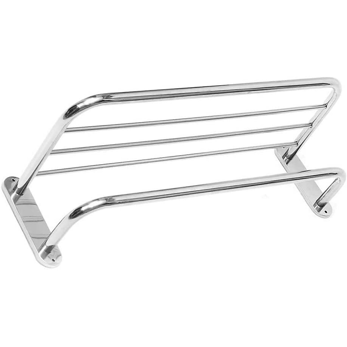 Towel Rack Bathroom Shelves, 2 Tier Punch Free Towel Shelf Wall Mounted Multifunction Towel Holder Stainless Steel Rack Towel Bars Towel Holder Bathroom Hardware/Silver