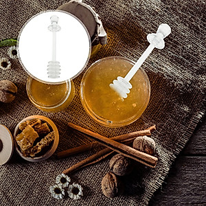 Cabilock 6 Pcs Honey Stick Dispenser Syrup Pourer Coffee Syrups Honey Syrup Ladle Spoon Drink Honey Dipper Spoons Honey Wand Coffee Stir Spoons Hand Mixer Mini Honeycomb Acrylic