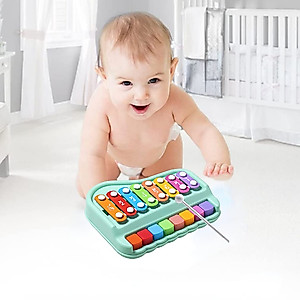 Cidupe Kids Piano Xylophone Musical Instruments Toys - 2 in 1 Percussion Instruments for Baby Preschool Educational with 8 Multicolor Key Scales Toy