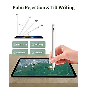 iPad Pencil 2nd Generation, Stylus Pen for iPad, Same as Apple Pencil 2nd Generation, Smart Pencil Compatible with 2024 Apple iPad 6/7/8/9/10 iPad Air 3/4/5 iPad Pro 11/12.9 Inch iPad Mini 5/6(White)