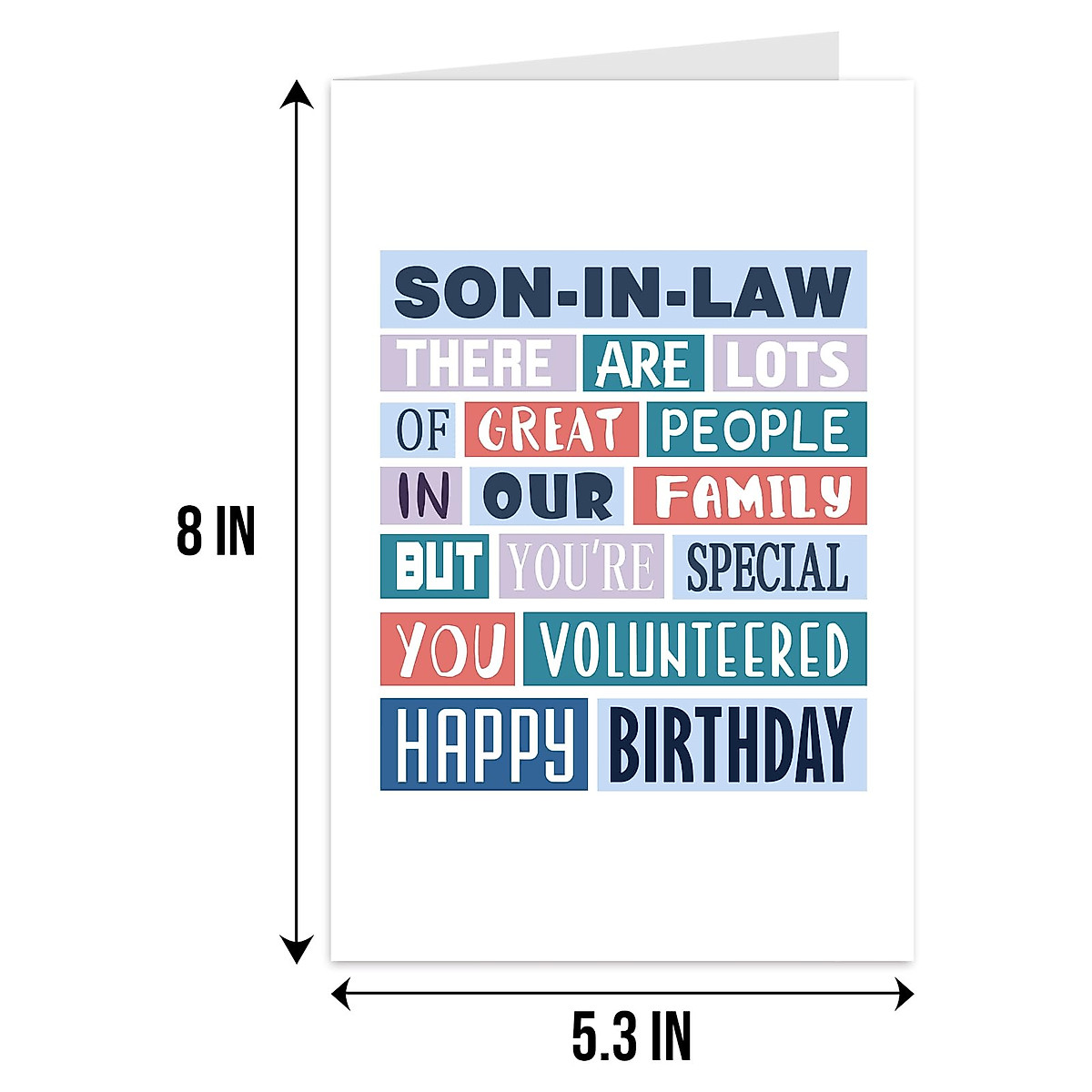Qiliji Funny Son-In-Law Birthday Card, Happy Birthday Card for Son In Law, Bday Gift for Son In Law, You Are Special You Volunteered To Be In Our Family
