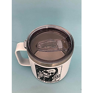 EXIGENT Funny Stay Positive Skull Coffee Tea Cup Mug Collectible 14Oz Ounces Birthday Gifts Decorations (SKULL)