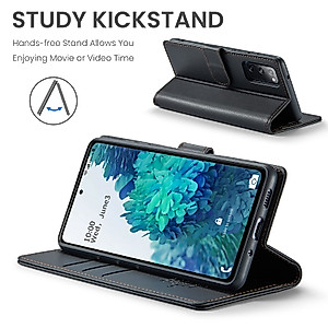 FLIPALM for Samsung Galaxy S20 FE 5G Wallet Case with RFID Blocking Credit Card Holder, PU Leather Folio Flip Kickstand Protective Shockproof Cover Women Men for Samsung S20 FE 6.5" Phone case(Black)