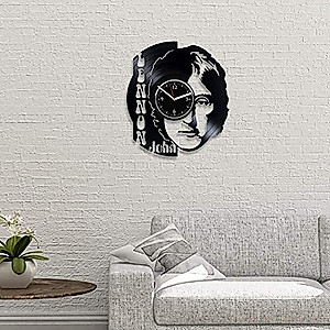 Kovides J. Lennon Vinyl Wall Clock The Beatle Home Decor Beatle Wall Art Music Clock John Lenno Xmas Idea for Fan Rock Band Art Beatle Vinyl Record Clock J.Lennon Birthday for Man