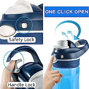 LONG SENG Sports Water Bottle 26 OZ, Blue Leak Proof Wide Mouth Water Bottles BPA-Free Simple Plastic Water Bottle Odorless Light and Portable Easy Clean Water Bottles For Adults Man Woman