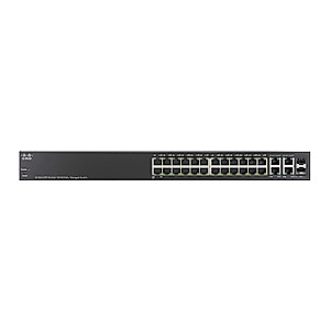 Cisco Certified SF300-24PP-K9-NA |Port 10/100 PoE Managed Switch with Gigabit Uplinks | Small Business Enhanced Limited HW Warranty {SF300-24PP-K9NA-RF} Remanufactured