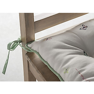 Maison d' Hermine Chairpads 100% Cotton Set of 2 Polyester Filling Cushion/Pillow Decorative Chair Pads with Ties for Kitchen, Party, Home & Camping, Botanical Fresh, Placed - Spring/Summer (16"x16")