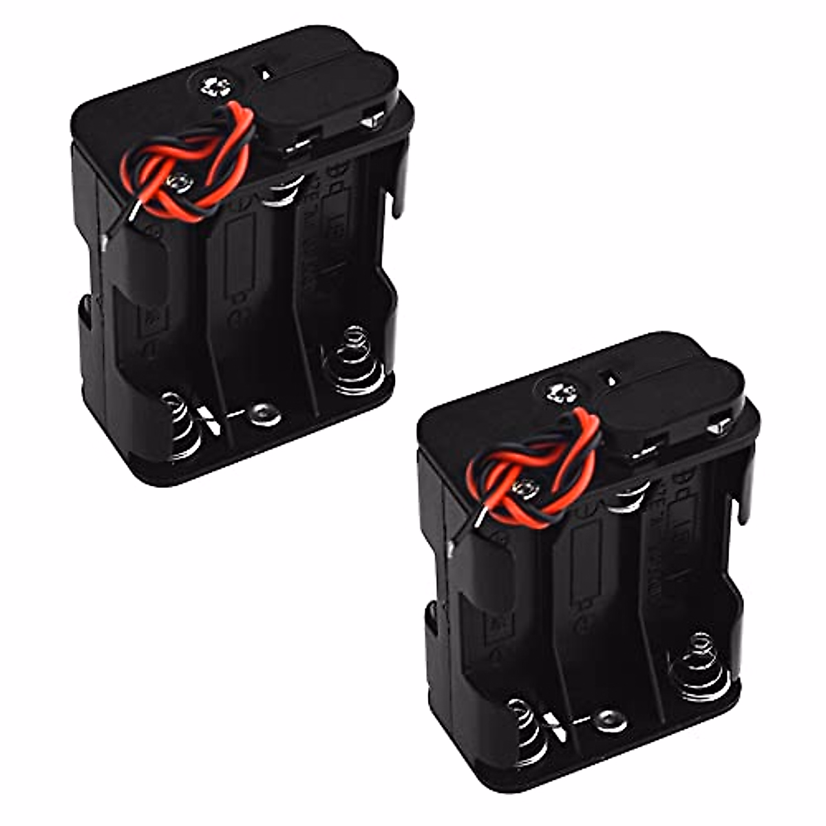 WMYCONGCONG 5 Pack 6 x 1.5V AA Battery Holder with Connector and Hard Plastic Housing T Type Wire (6AA)