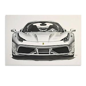 Car Poster Ferrari F40 Supercar Posters Racing Car Canvas Wall Art For Boy's Bedroom SuperCar Wall Decor Unframe-style 18x12inch(45x30cm)