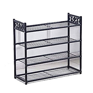 DINGZZ Simple Metal Shoe Rack, Iron Storage Rack, Black Iron Rack, Dormitory Shoe Rack