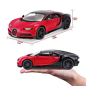 Maisto Bugatti Chiron Sport 16" Red and Black Special Edition 1/24 Diecast Model Car
