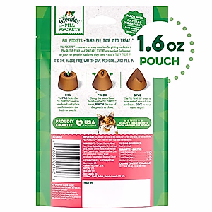 FELINE GREENIES PILL POCKETS for Cats Natural Soft Cat Treats, Salmon Flavor, 1.6 oz. Pack (45 Treats)