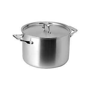 Misen 8 QT Stainless Steel Stock Pot with Lid - Stew & Soup Pot with Handles - Large Pot for Cooking