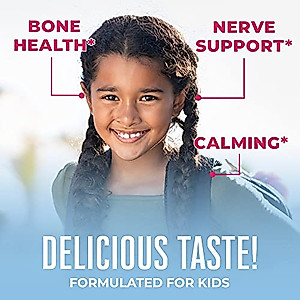 Kids Magnesium Citrate Gummies by MaryRuth's | 2 Month Supply | Sugar Free | Magnesium Supplement | Calm Magnesium Gummies for Kids 2+ | Bone, Nerve, Gut Health | Vegan | Non-GMO | 60 Count