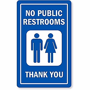 SmartSign “No Public Restrooms, Thank You” Glass Door Decal | 8"x5" Polyester