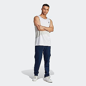 adidas Originals Men's Trefoil Essentials Tank Top, White, Medium