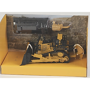 1:64 Scale Caterpillar D11 Dozer with 2 Blades and Rear Rippers - Construction Metal Series by Diecast Masters - Comes with JEL Blade Attachment - Made of Diecast Metal with Plastic Parts
