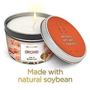 MAGNIFICENT101 Flower Intention Smudge Candle for House Energy Cleansing, Banishes Negative Energy I Purification and Chakra Healing - Natural Soy Wax Tin Candle 6oz (Orchid)