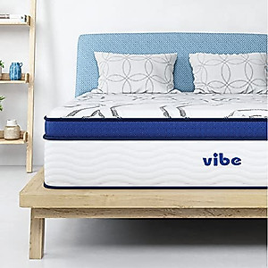 Vibe Quilted Gel Memory Foam and Innerspring Hybrid Pillow Top 12-Inch Mattress | CertiPUR-US Certified | Bed-in-a-Box Full