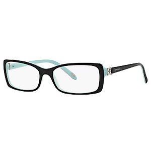 Tiffany & Co. TF 2091-B Women Rectangle Eyeglasses RX - able Frame (Black Blue 8055, 53)