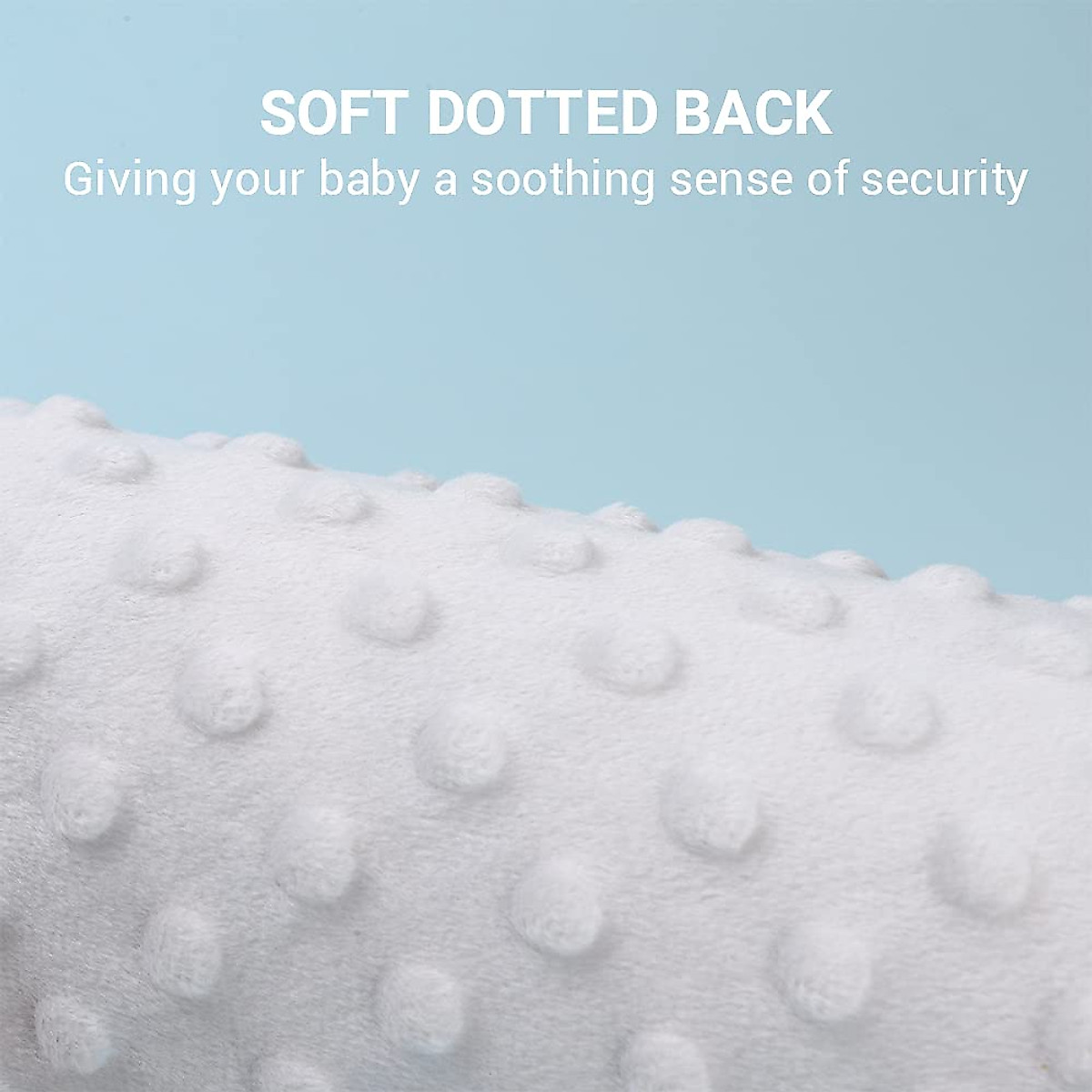 Cute Baby Security Tag Blanket withTeether,Soft,Soothing, Comfortable,Dotted Backing Taggy Teething Blanket for Boys and Girls. (Clouds)