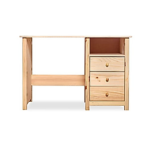 From the Tree Furniture Solid Pine Wood Writing Desk with Drawers and Storage (Unfinished), (DK001)