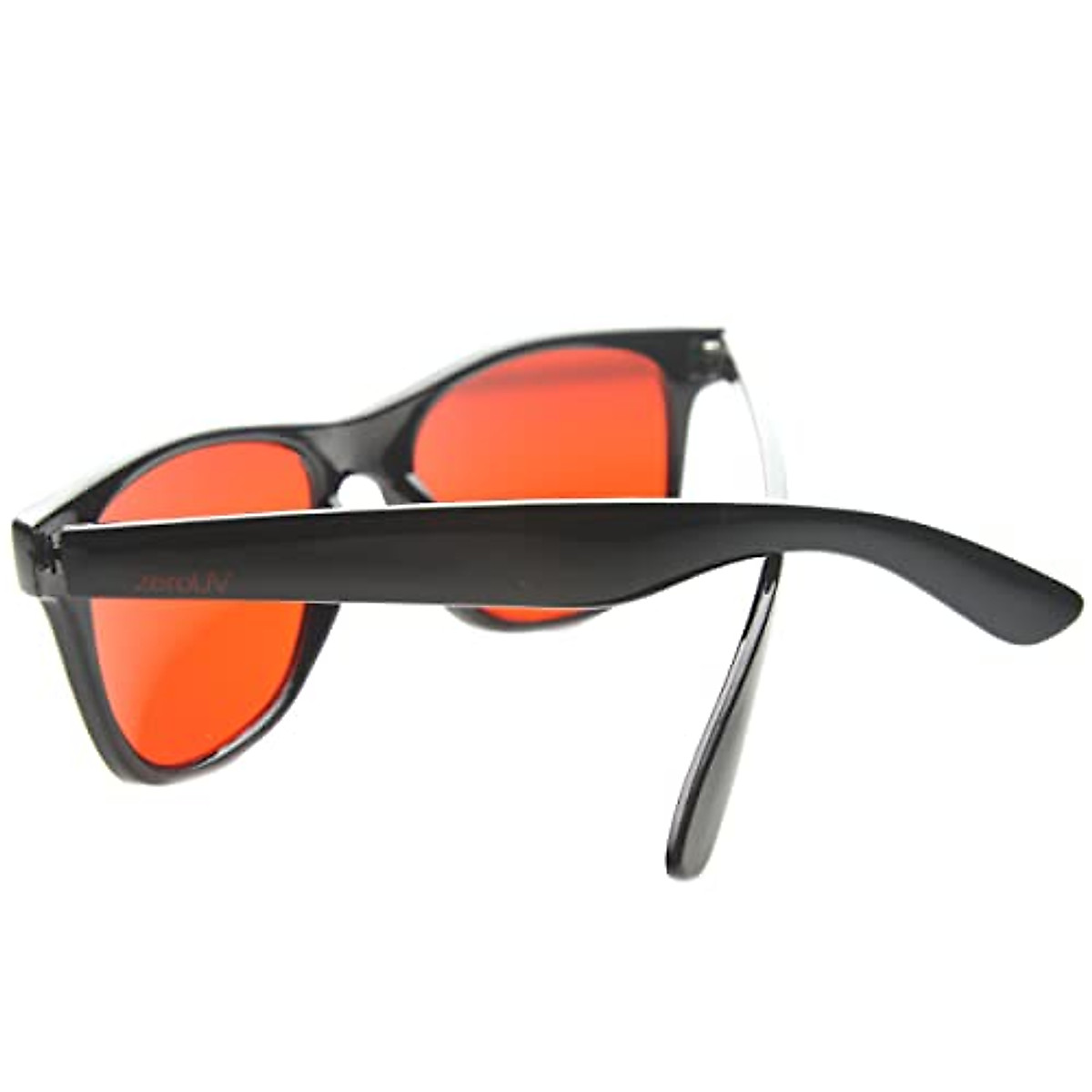 zeroUV Rare Color Tinted Lens Classic Horn Rimmed Sunglasses (Red)