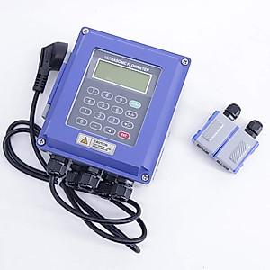 TUF-2000B+TS-2 Digital Ultrasonic Liquid Flowmeter Range DN15mm-100mm Wall Mounted Type IP67 Water Flow Meter for 0.6inch to 3.93inch Pipe