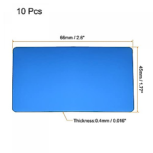 uxcell Blank Metal Card 66mm x 45mm x 0.4mm 201 Stainless Steel Plate Polishing Navy Blue 10 Pcs
