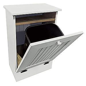 Wooden Tilt-Out Trash Bin with Interior Shelf (Solid Cottage White)