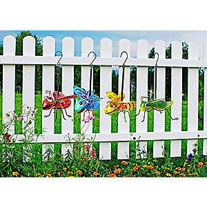 GIFTME 5 Metal Garden Sculptures Statues Yard Art Decoration,Set of 4 Garden Decor Perfect Hanging The Tree, Porch,Backyard or Patio Wall Decor