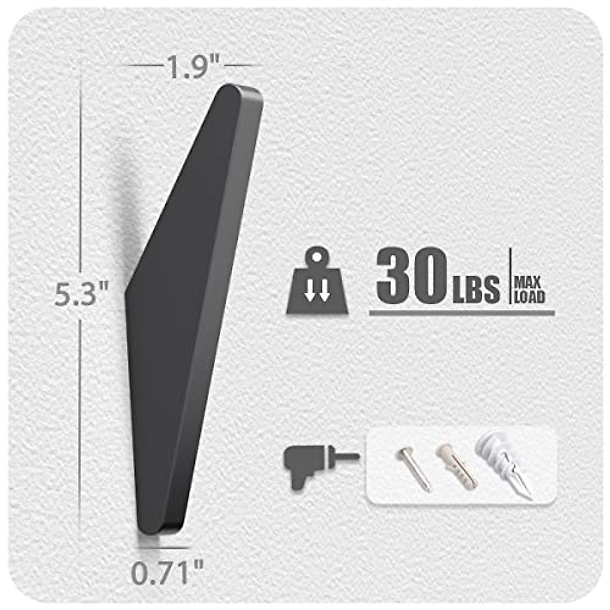 COCOYA 4Pack Metal Wall Hooks, Minimalist Coat Hooks Matte Black Simple Modern Easy Install Wall Mount Heavy Duty Aluminum Mid Century Entryway Bathroom, for Hanging Hat Purses Backpack Towel