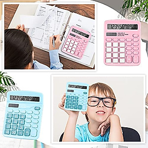Xuhal 8 Pack Desktop Calculator Standard Calculator 12 Digit with Large LCD Display and Sensitive Button Handheld Cute Calculator Functional Aesthetic Calculator for Office Home Classroom Business