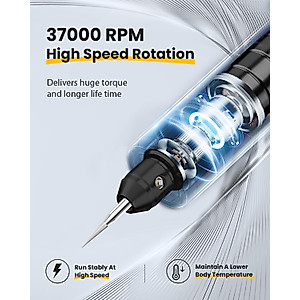 Tarlido Engraving Pen, USB Rechargeable Cordless Rotary Tools, Professional Mini Carving Machines Portable DIY Engraver Machine for Metal to Wooden, Glass, Jewelry-Black