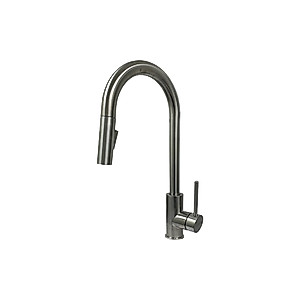 KABCO 17.5 Inch Brushed Nickel Finish Kitchen Faucet with Double Function Pull Out Down Spray Head, Spot, Rust, and Fingerprint Resistant Stainless Steel 360 Degree Swivel Spout