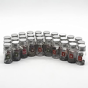 30 Element Samples in Vial Bottle Metal Non-Metal Rare Earth for Collections Vials Ampoule Combination Manganese Ni Au Te Fe V