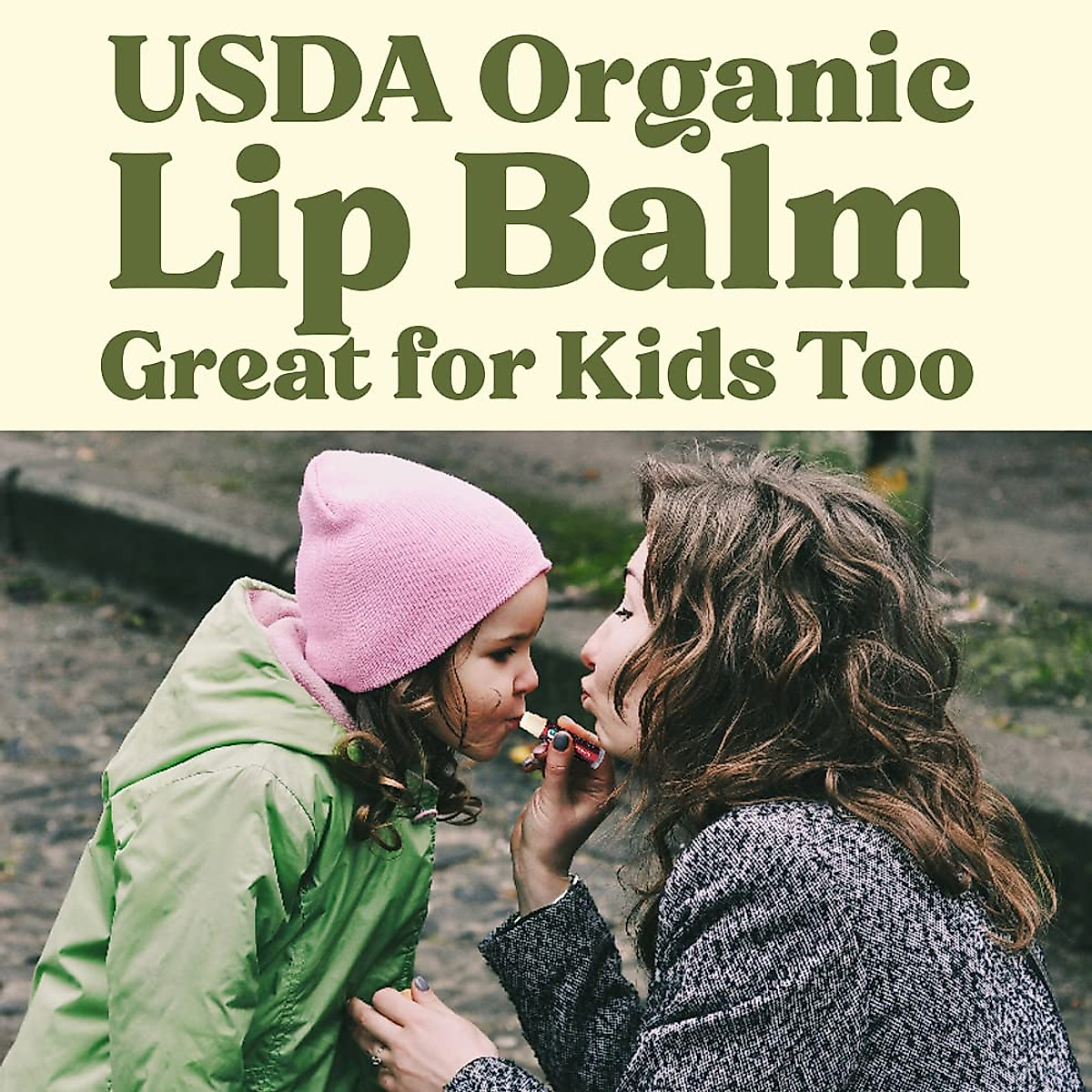 USDA Organic Lip Balm 4-Pack by Earth's Daughter- Eucalyptus Mint Flavor, Beeswax, Coconut Oil, Vitamin E - Best Lip Repair Chapstick for Dry Cracked Lips.