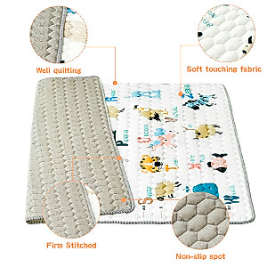 Entserk Baby Play Mat 79" x 71", Large & Thick Baby Mat for Floor, Non-Slip Cushioned Baby Play Mat for Playing, Baby Crawling Mat for Infants, Babies