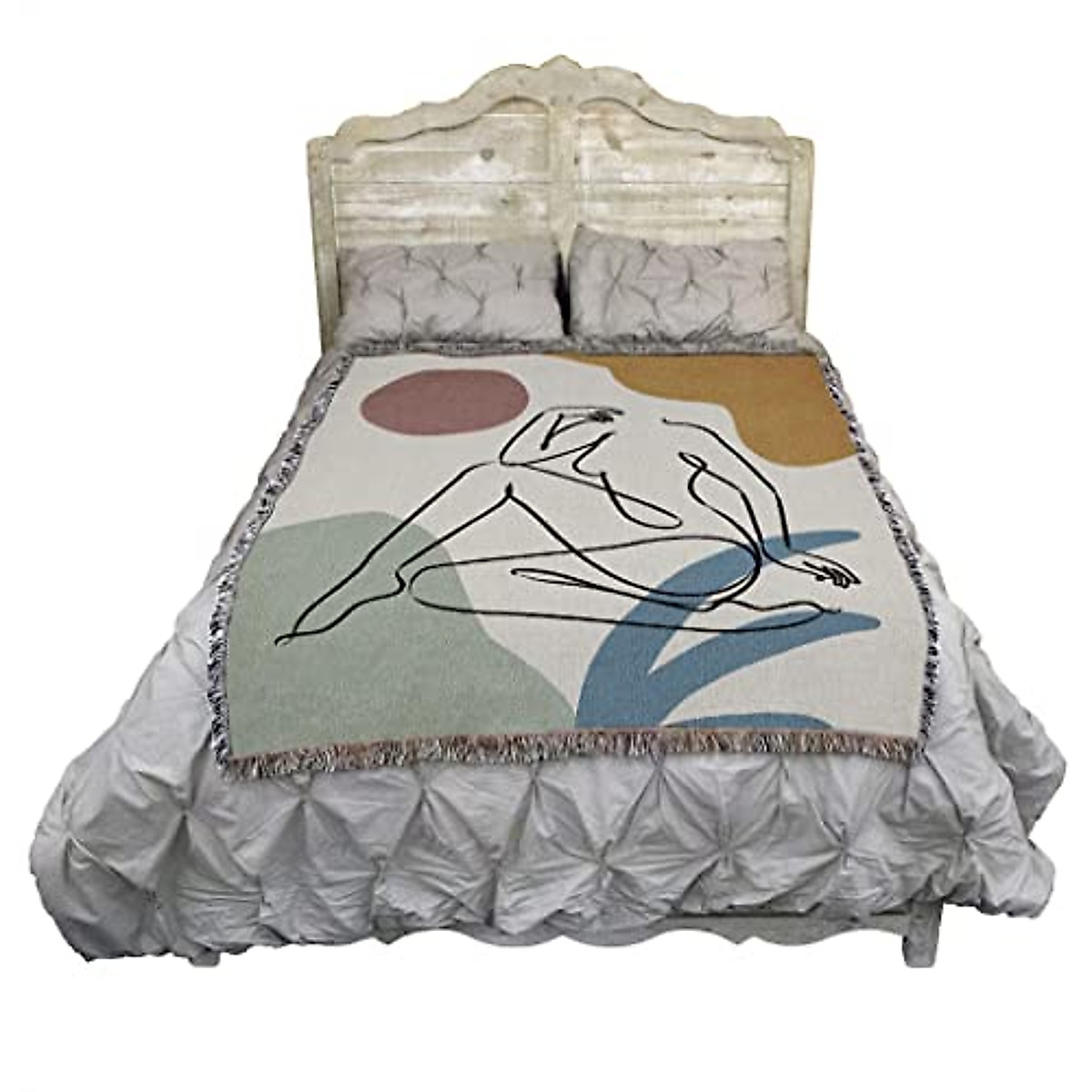 Pure Country Weavers Colorful Nude 2 Blanket by JJ Design House - Abstact Art - Gift Tapestry Throw Woven from Cotton - Made in The USA (72x54)