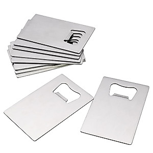 Ponpong Stainless Steel Credit Card Beer Bottle Openers, 10 Pieces